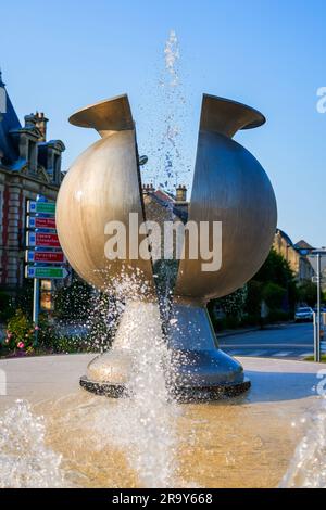Soissons, France - May 27, 2023 : Fountain representing the legendary ...