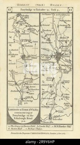 Ferrybridge - Sherburn - Tadcaster - York road strip map PATERSON 1803 ...