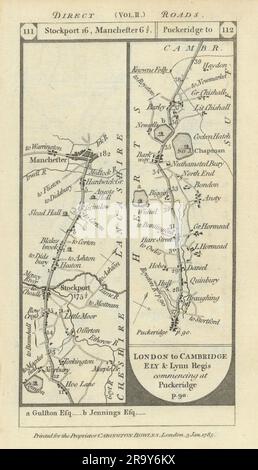 Stockport-Manchester. Puckeridge-Barley road strip map PATERSON 1803 ...