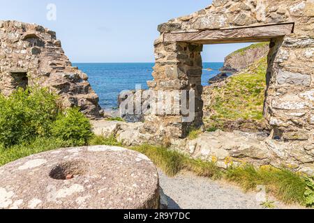 The ruins of Melin Trefin Mill in the village of Trefin in South West ...
