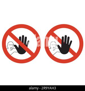 Construction area trespassing prohibited sign. Red circle background ...