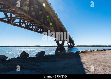 The Deh Cho Bridge crosses the might Mackenzie River near Fort ...
