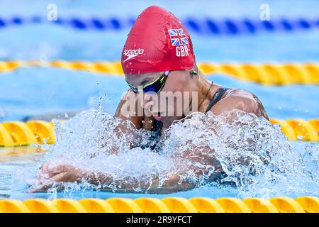 Freya Colbert of Britain competes in the women's 400-meter individual ...