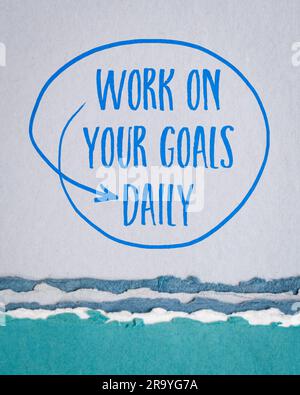 work on your goals daily - motivational reminder, coffee cup sticker ...