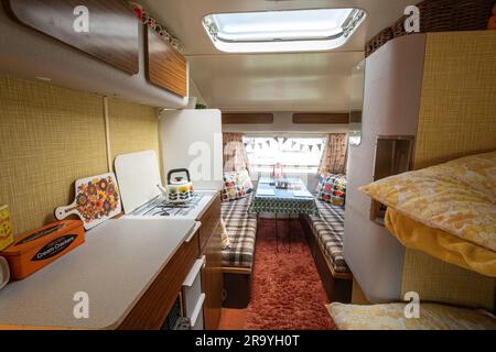 Vintage caravan on display at the Dene Rally steam and vintage show in ...