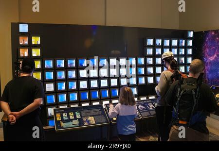 Display of samples of elements arranged in the Periodic Table inside ...