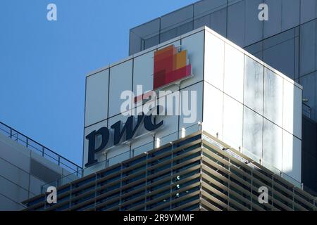 Signage appears on the Australian head office building of ...