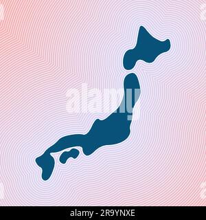 Japan shape on gradient background. Country map with scratch texture ...
