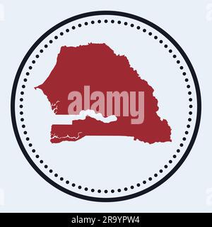 Senegal icon. Round logo with country map and title. Stylish Senegal ...