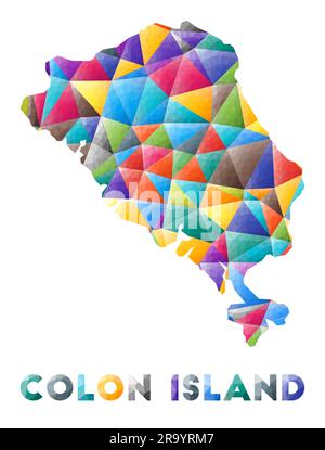 Polygonal map of Colon Island. Geometric illustration of the island in ...