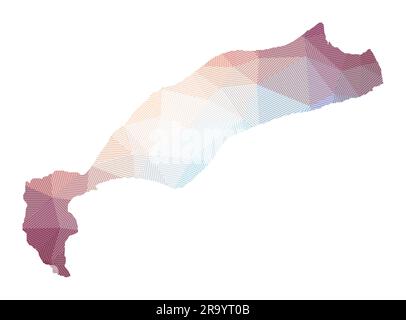 Kos map design. Shape of the island with beautiful geometric waves and ...