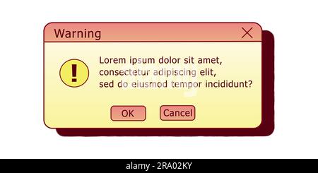 Retro PC sign, Y2k aestetic. 80s 90s old computer user interface ...