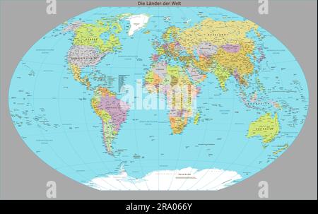 Political world map Winkel-Tripel projection Stock Vector Image & Art ...