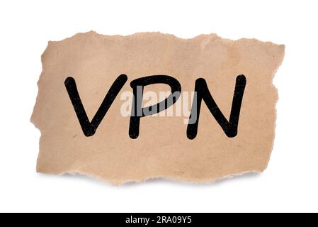 Paper sheet with acronym VPN (Virtual Private Network) isolated on ...