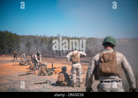 U.S. Marines participate in a crew served weapons range during the ...