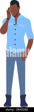 Person Making Phone Call, Vector Cartoon Stick Figure Illustration ...