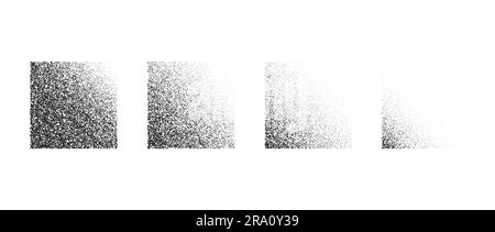 Fading square gradient set. Black dotted texture element collection ...