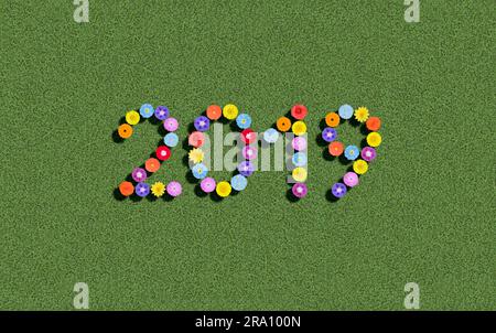 Calendar, colourful representation of the year 2019 Stock Photo - Alamy