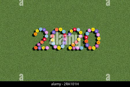 Calendar, colourful representation of the year 2020 Stock Photo - Alamy