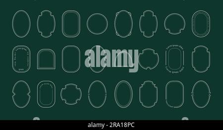 Y2k line frame and border for 2000s design. Simple outline vector ...