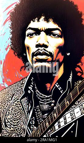 Jimi Hendrix Art Stock Photo - Alamy