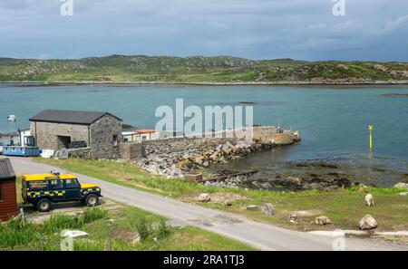 Arinagour harbour Isle of Coll Scotland July 2013 Stock Photo - Alamy
