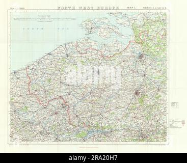 North West Europe 1914. First World War. 1933 old vintage map plan ...