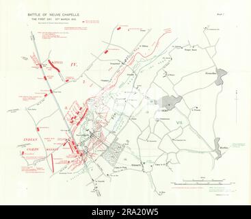 Battle of Neuve Chapelle 10th March 1915. Assault & 10am. Trenches 1927 ...