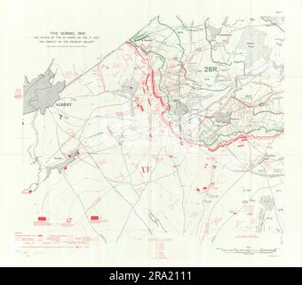 Somme, 1916. X Corps attack, 1st July. Thiepval. WW1. Trenches 1932 old ...