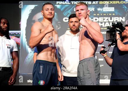 Mark Jeffers during a weigh-in at the Titanic Hotel, Liverpool. Picture ...