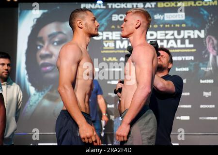 Mark Jeffers during a weigh-in at the Titanic Hotel, Liverpool. Picture ...