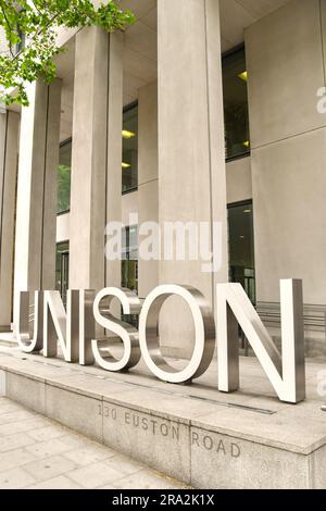 Unison sign outside its headquarters in London. Unison is the UK's ...