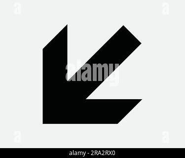 Arrow Point Bottom Left Icon Pointing Position Navigation Path Entrance Exit Here Black White ...