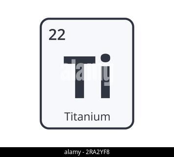 Titanium symbol. Element number 22 of the Periodic Table of the ...