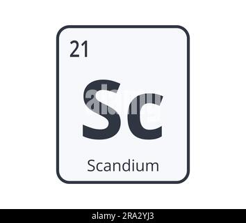 Scandium symbol. Element number 21 of the Periodic Table of the Elements - Chemistry - Black ...