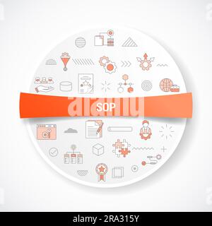 sop standard operating procedure concept with icon set with big word or ...