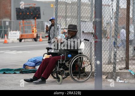 Scenes from Skid Row an area of Downtown Los Angeles which is one of ...