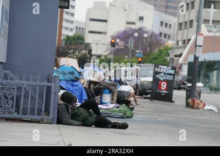 Scenes from Skid Row an area of Downtown Los Angeles which is one of ...