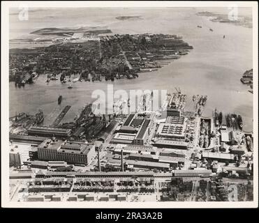 Aerial view of the Boston Naval Shipyard in April 1960 Stock Photo - Alamy