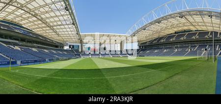 Porto Portugal - 06 05 2023: Panoramic inside view of the Dragon ...