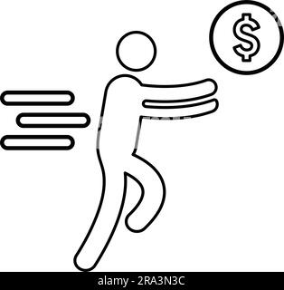 Chasing Money icon. Fully editable vector EPS use for printed materials ...