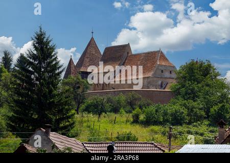 The fortified church of Alma Vii in Romania Stock Photo - Alamy