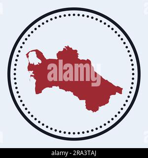 Turkmenistan icon. Round logo with country map and title. Stylish ...