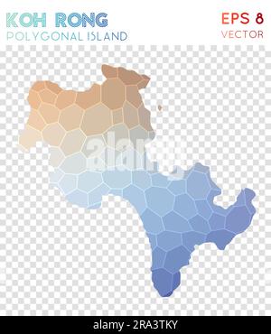 Map of Koh Rong. Low poly illustration of the island. Geometric design ...