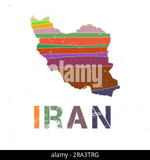 Iran map. Geometric style country outline. Radiant violet vector ...