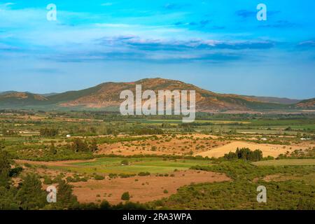 Crop fields and farms at Region del Maule in southern Chile Stock Photo ...