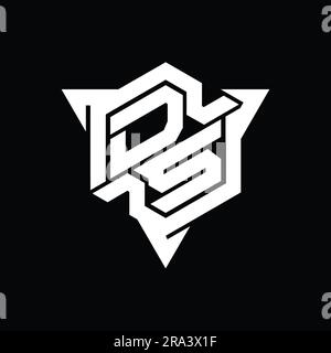 DS Logo monogram letter with hexagon horn shape design template Stock ...