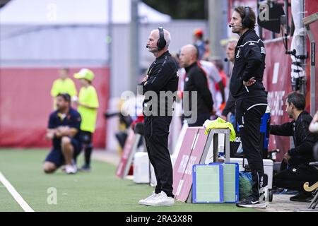 Belgium's head coach Michel van den Heuvel, Belgium's Arthur de Sloover ...
