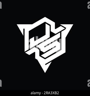 JS Logo monogram gaming with hexagon geometric shape design template ...