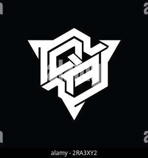 QA Logo monogram gaming with hexagon geometric shape design template Stock Photo - Alamy